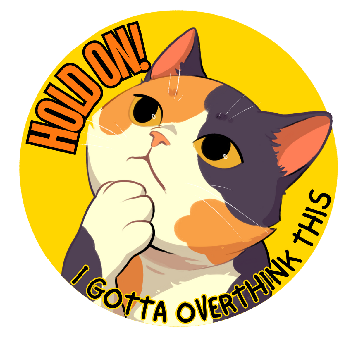 Overthinking Kitty Vinyl Sticker – princesscecily