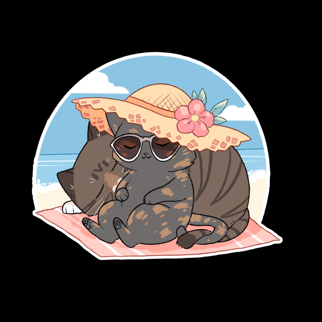 Beach Kitty Sticker – princesscecily